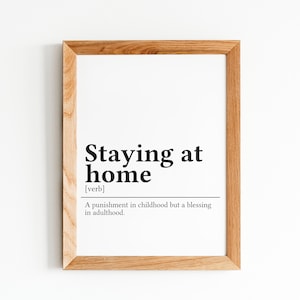 Staying at Home Definition Printable Housewarming Vertical - Etsy