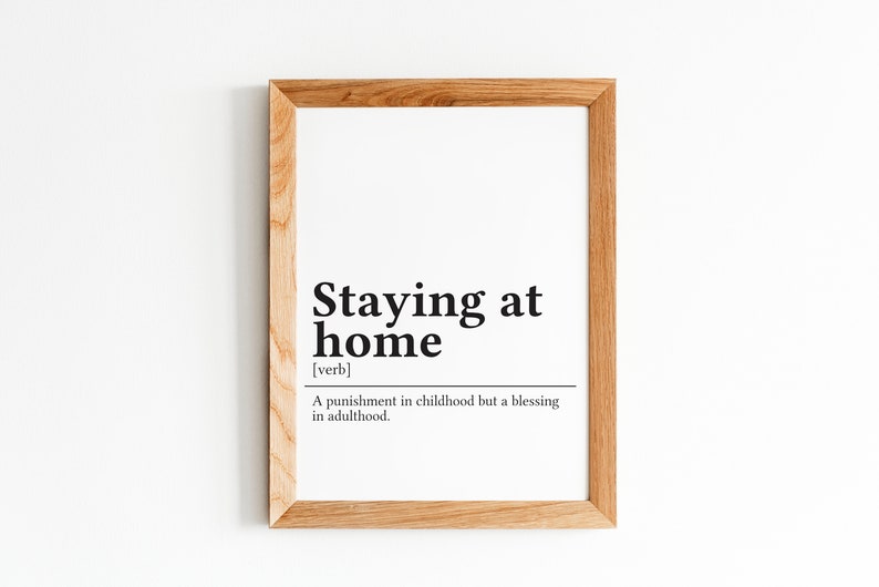 Staying at Home Definition Printable Housewarming Vertical - Etsy
