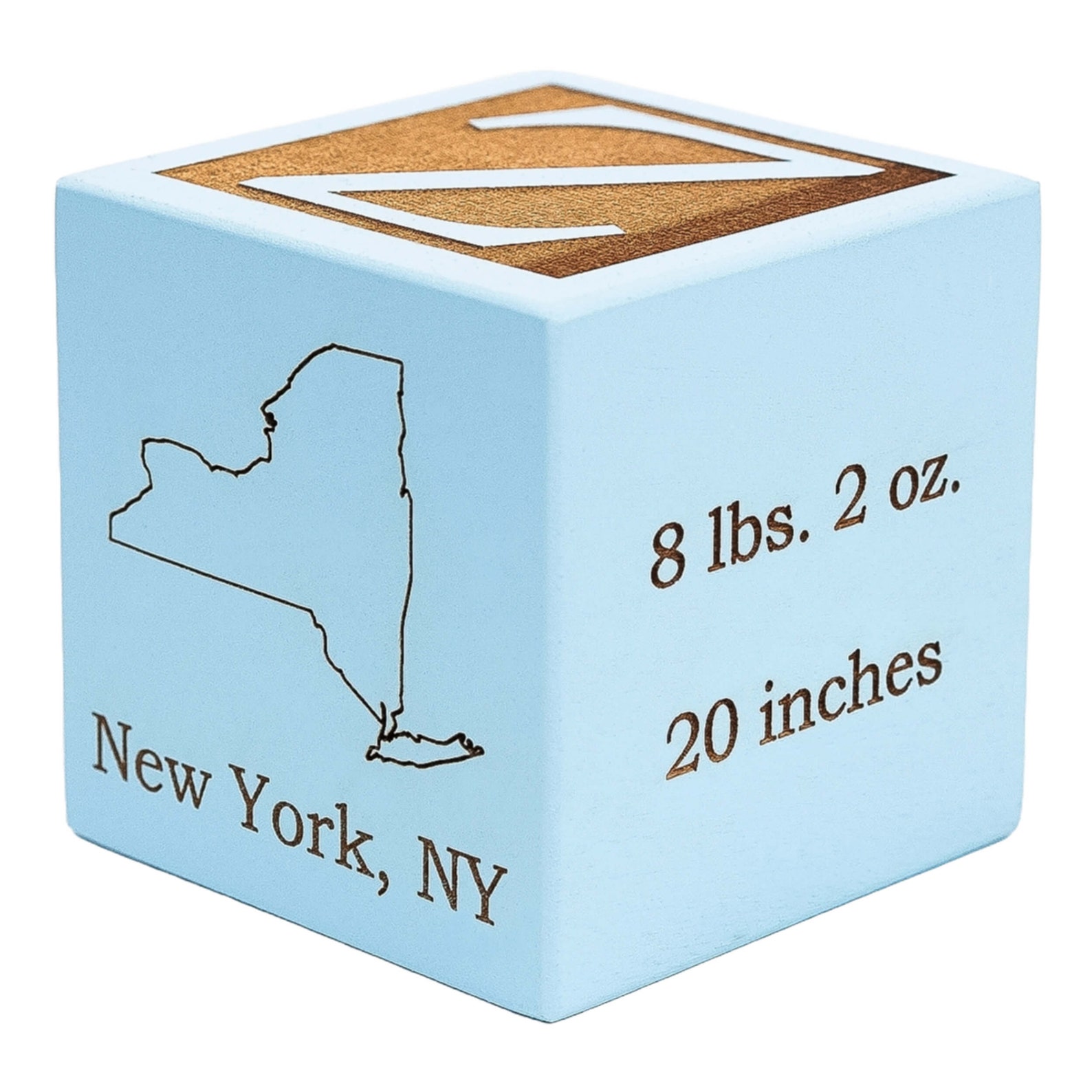 Baby Keepsake Block for Baby Girl, Baby Boy, Pink, Blue, Natural ...