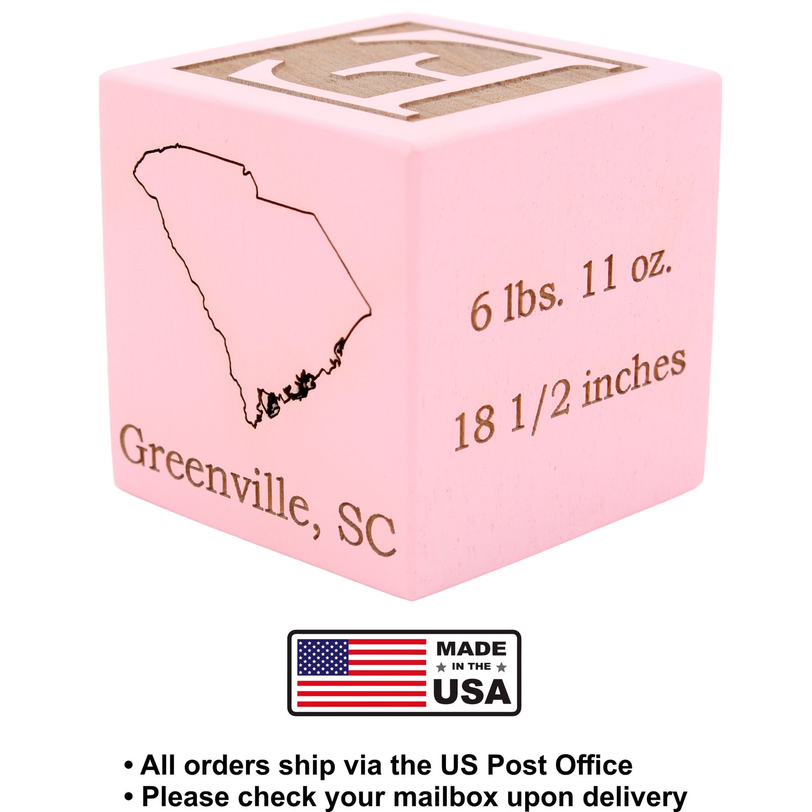 Baby Keepsake Block for Baby Girl Baby Boy Pink Blue - Etsy