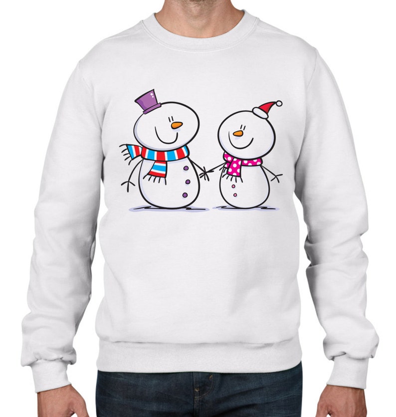 Snowman and Snow Woman Men's Christmas Sweatshirt Jumper | Etsy