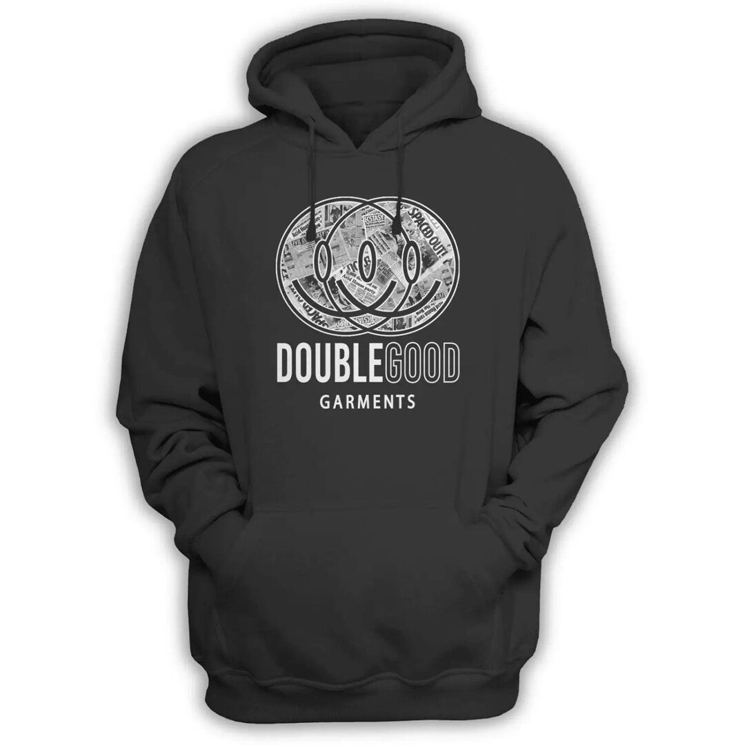 Double Good Garments Press Logo Pullover Hoodie - Old Skool Rave Acid ...