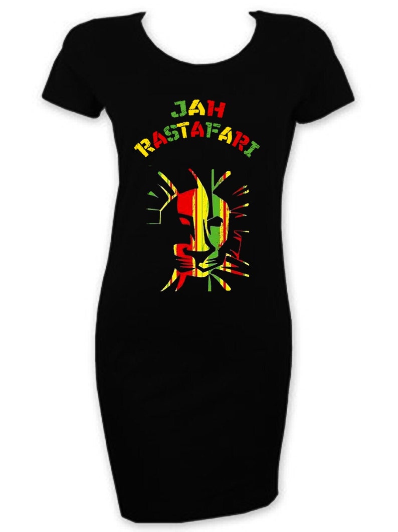 Jah Rastafari Reggae Short Sleeve T-shirt Dress - Etsy