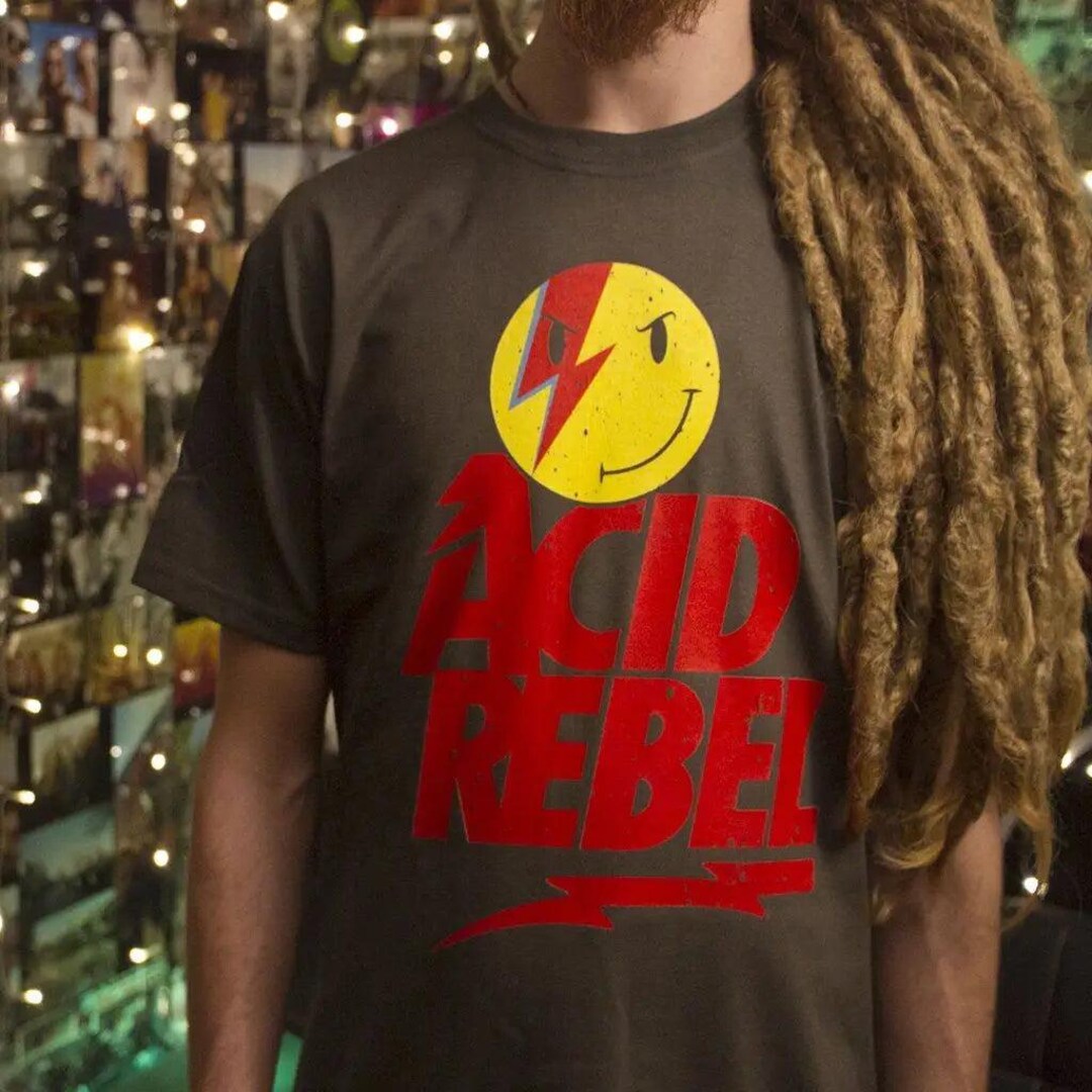 Acid Rebel Men's Rave T Shirt - Acid House Dance Music Old Skool DJ EDM ...