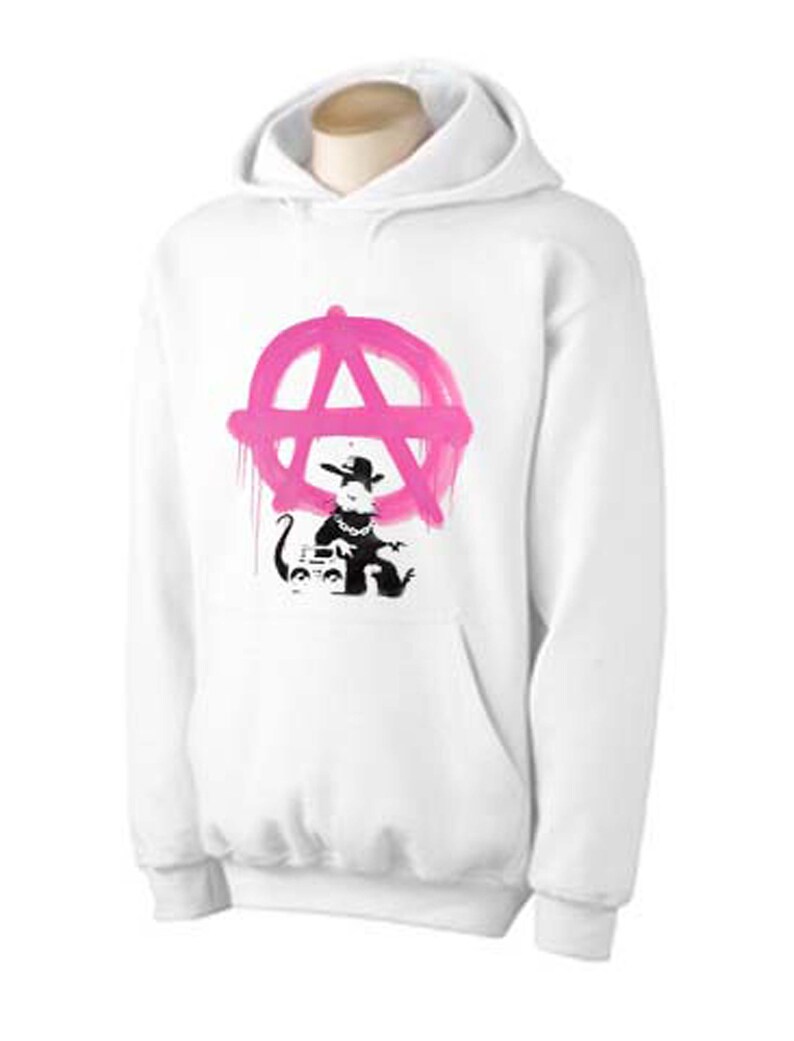 Banksy Anarchy Rat Hoodie - Graffiti Punk Anarchist Anarchism - Etsy