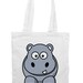 Cartoon Hippo Tote Shoulder Shopping Bag - Hippo Cute Animals Jungle - Etsy