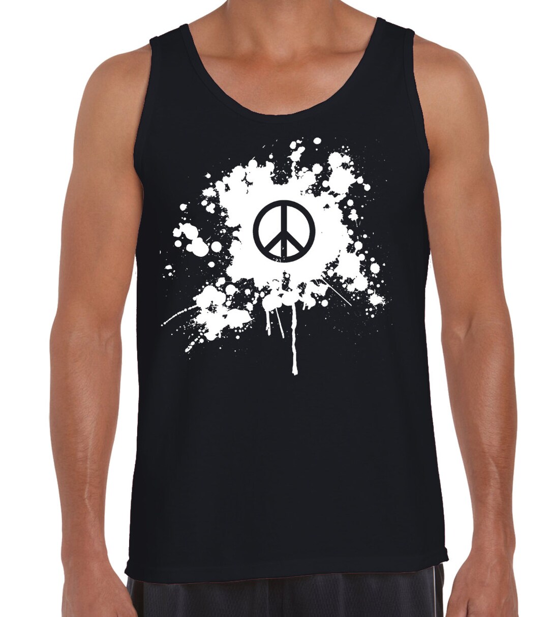 Peace Symbol Grunge Men's Vest Tank Top - Peace CND Symbol - Etsy