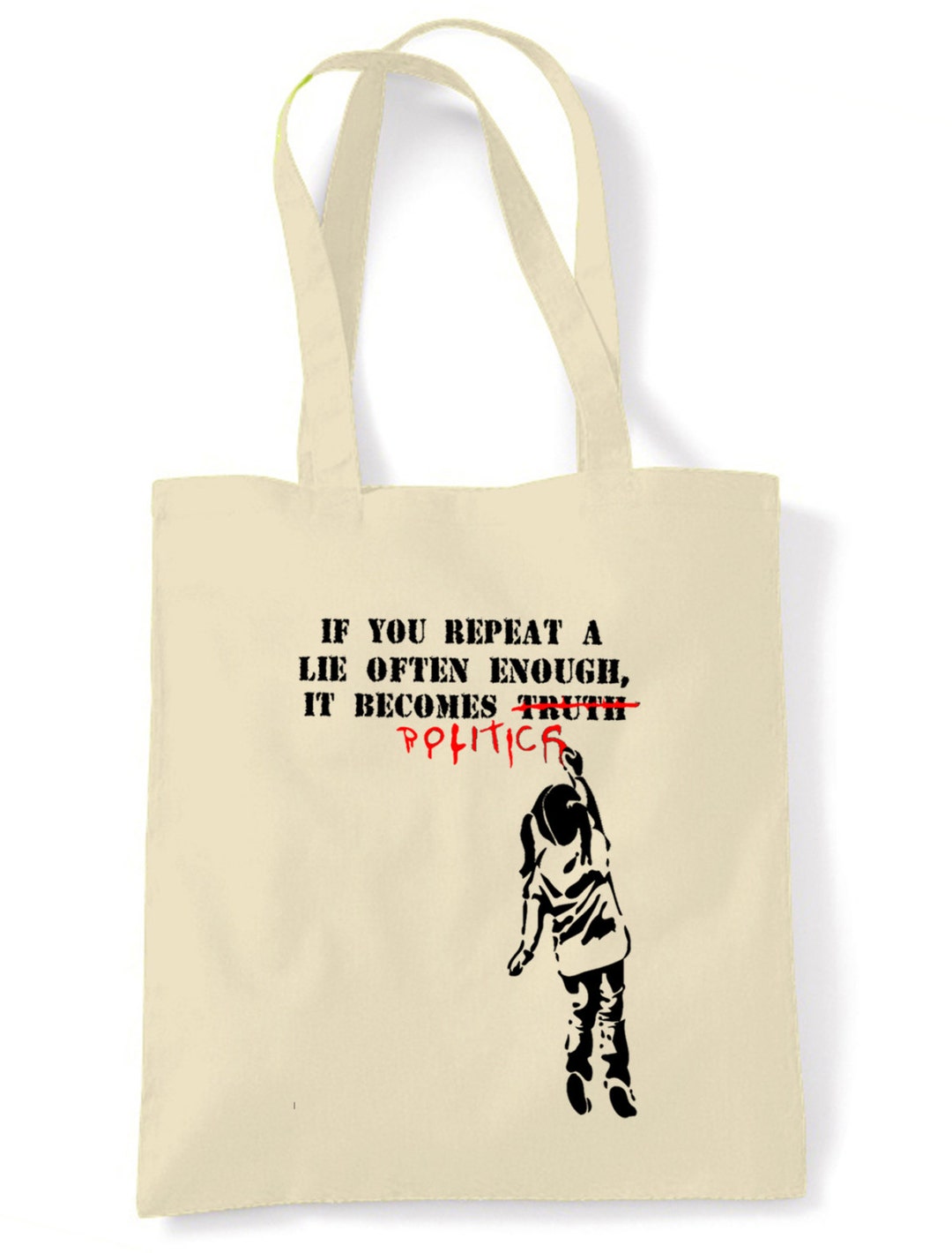 Banksy If You Repeat A Lie Tote Shopping Bag - Etsy UK