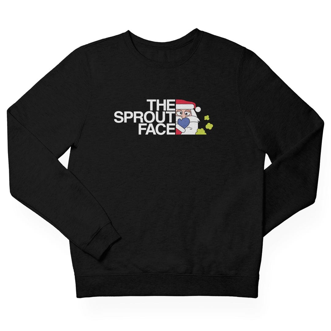 Santa Claus Sprout Face Funny Men's Christmas Jumper - Sweatshirt - Etsy UK