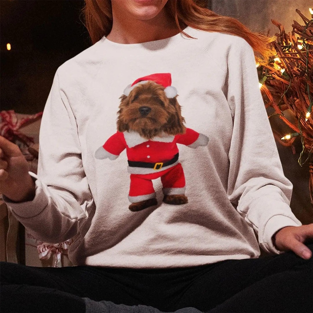Cockapoo Santa Claus Women's Christmas Jumper - Cockerpoo Dog Gift ...