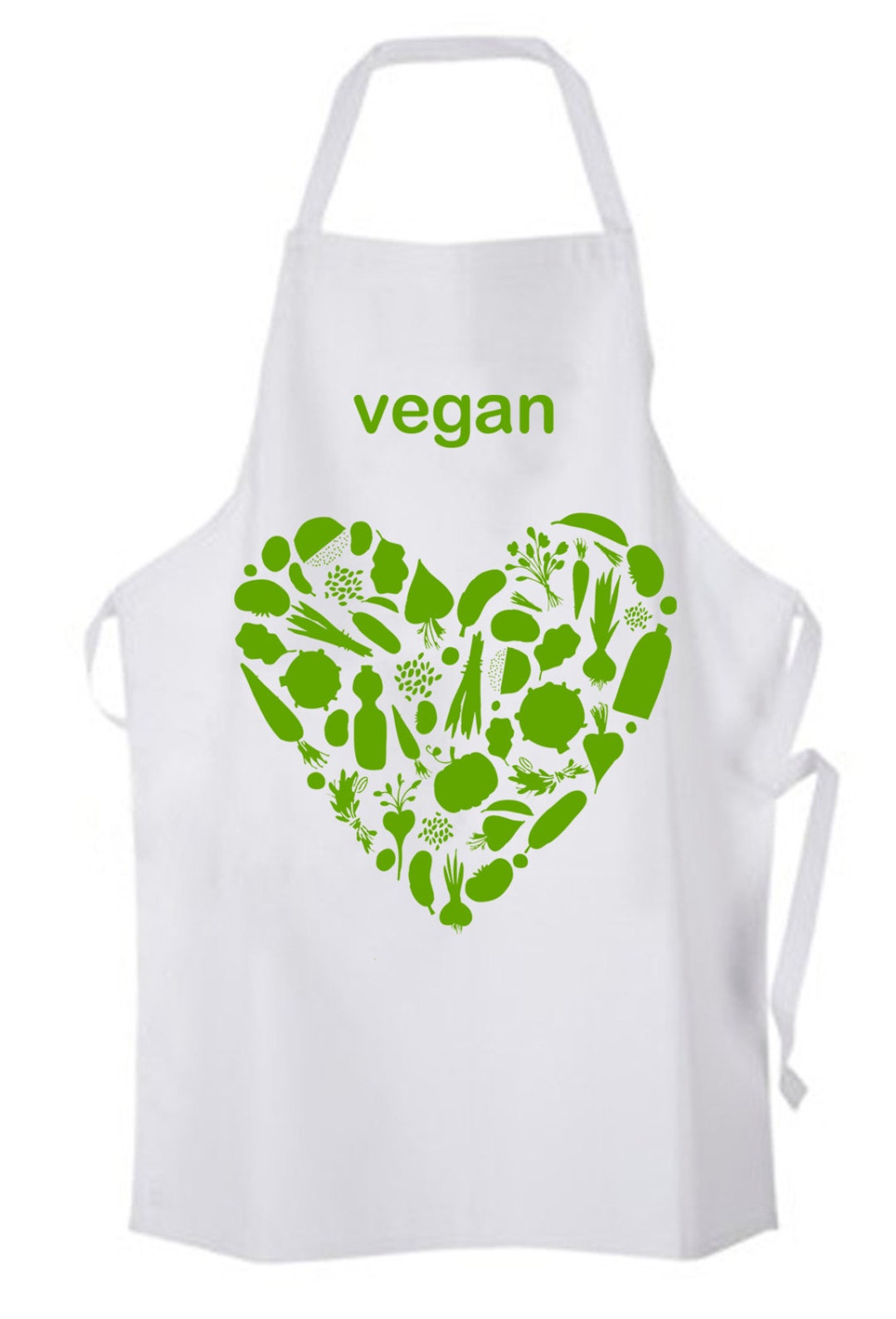 Vegan Heart Kitchen Apron - Etsy
