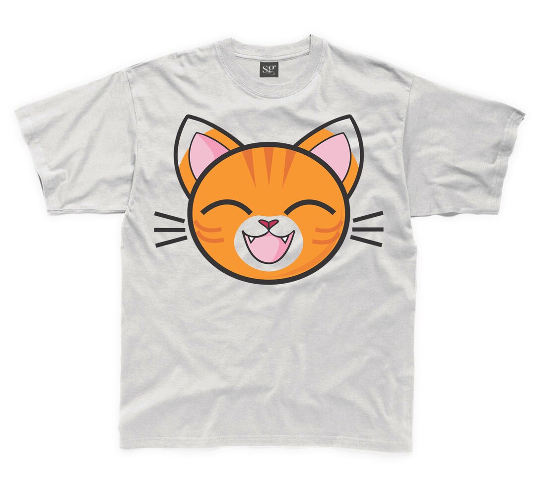 Cartoon Ginger Tabby Cat Kid's Children's Unisex T Shirt - Animals Cute ...