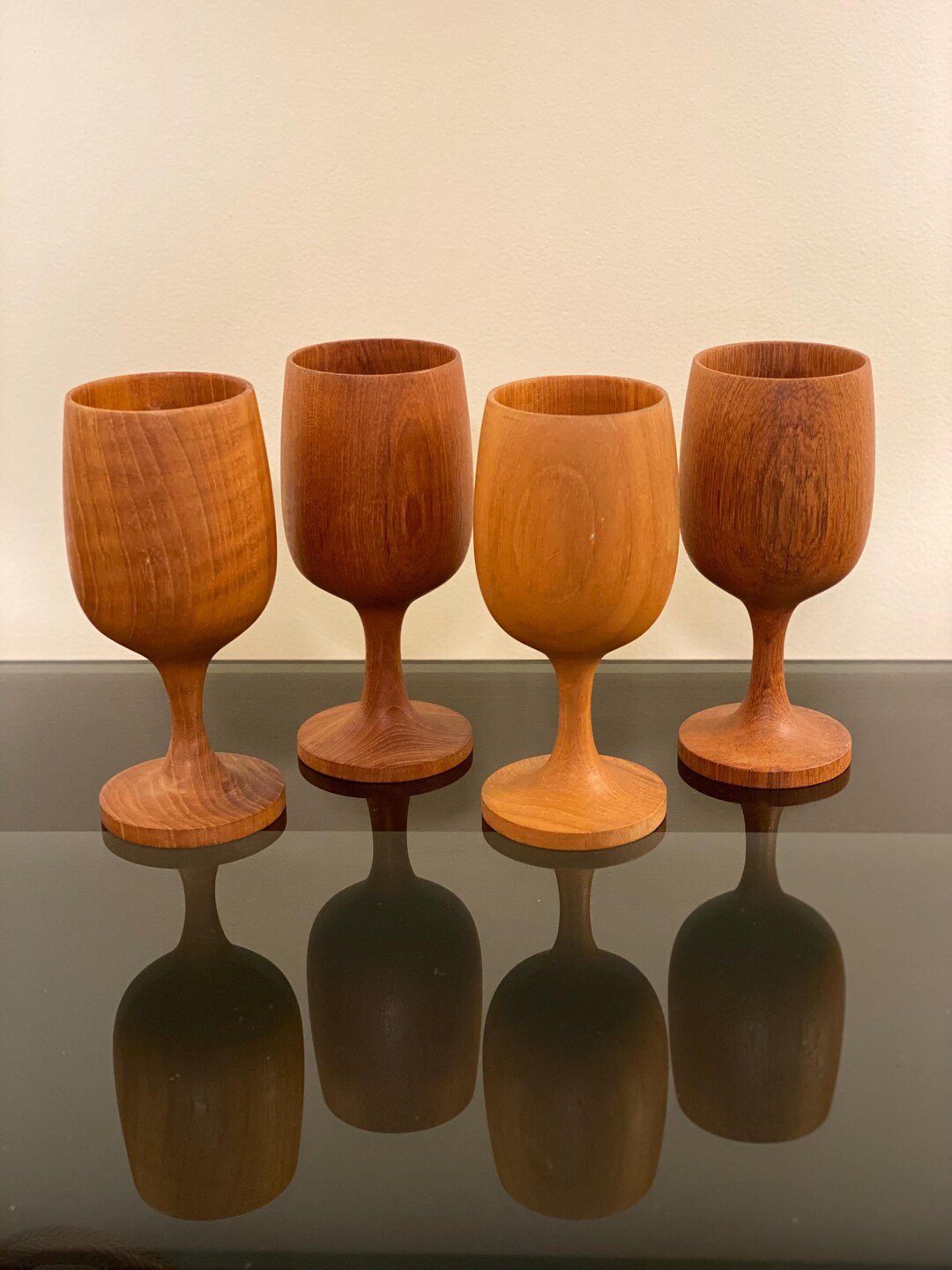 Wood Goblets Set of 4 - Etsy