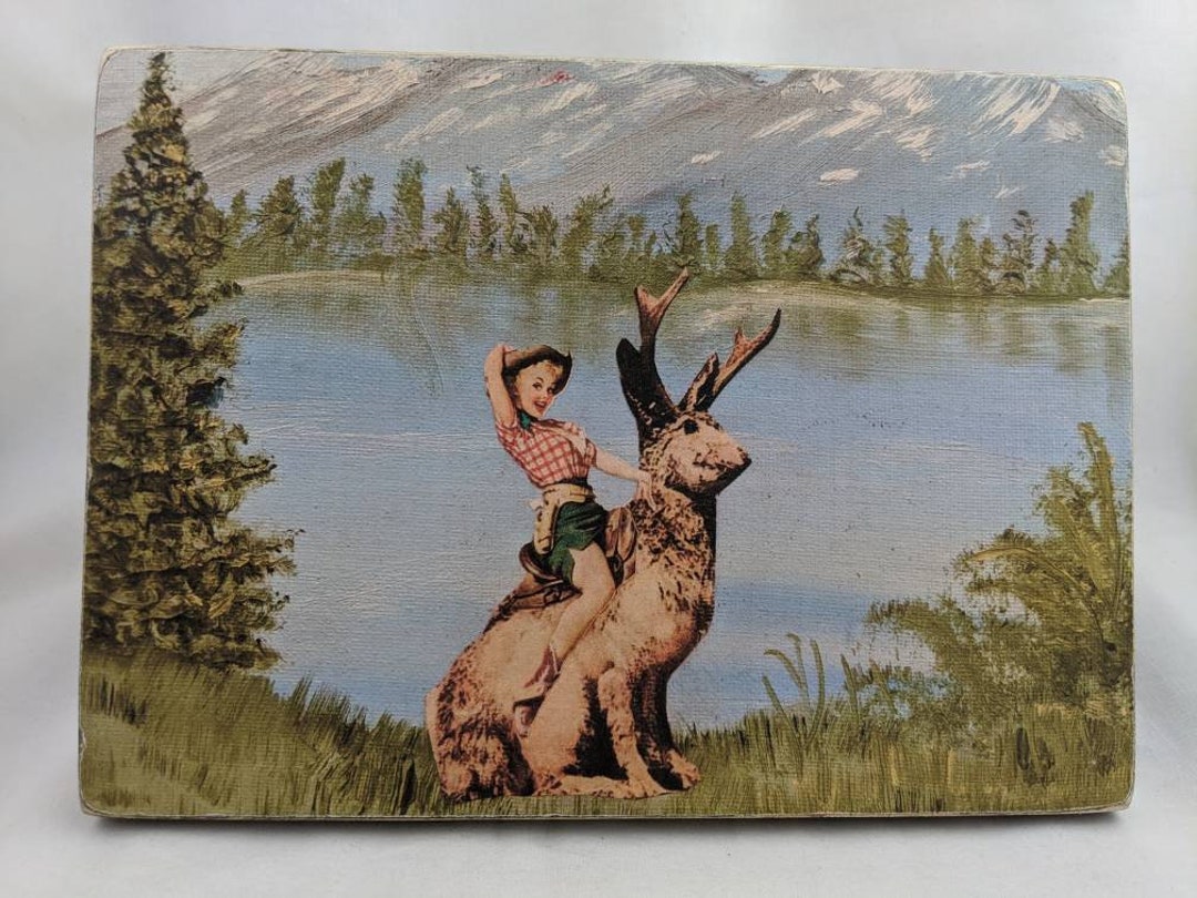 Pinup Art, Jackalope Print, Jackalope Art, Jackalope Wall Print , Boho ...