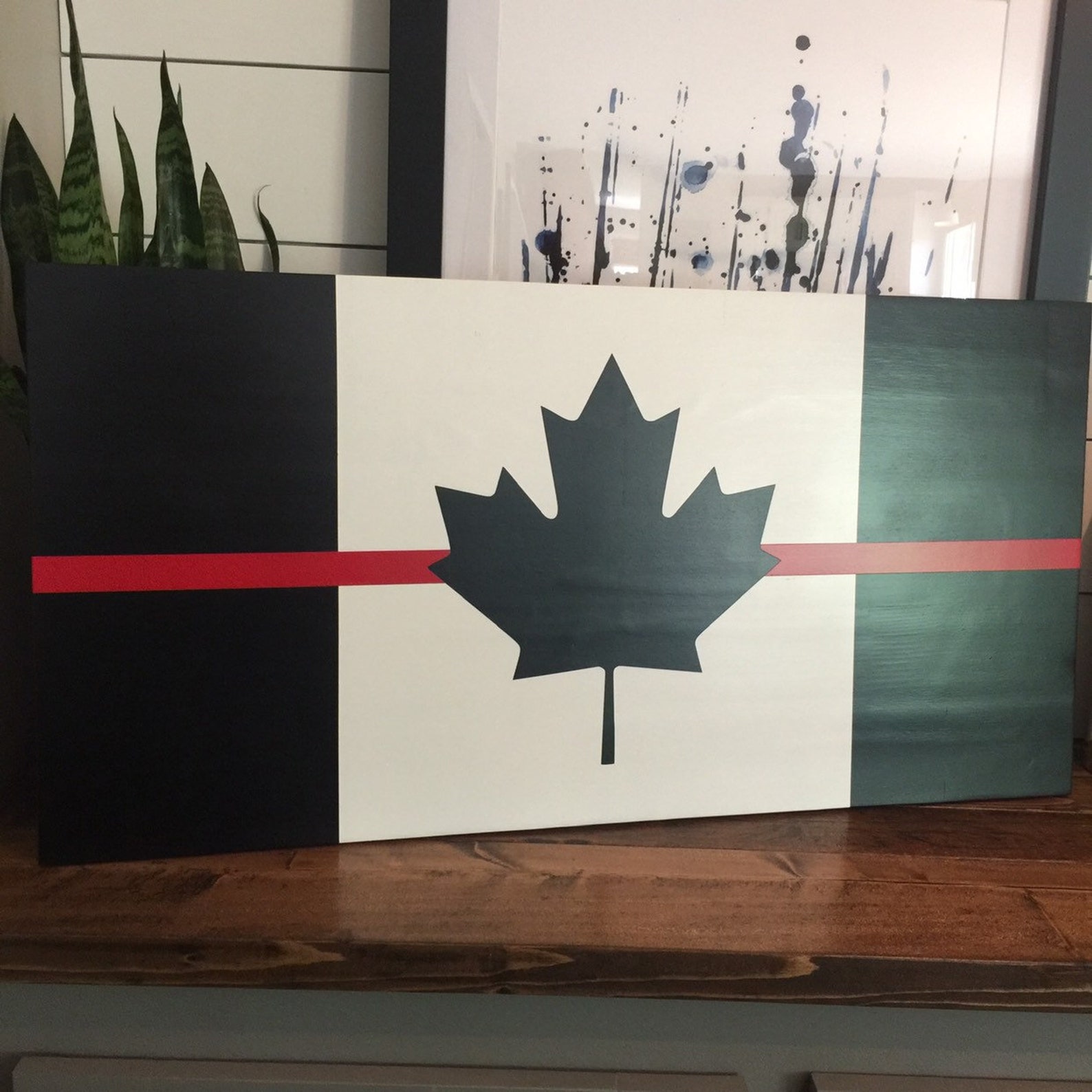 Firefighters Thin Red Line Canadian Flag - Etsy