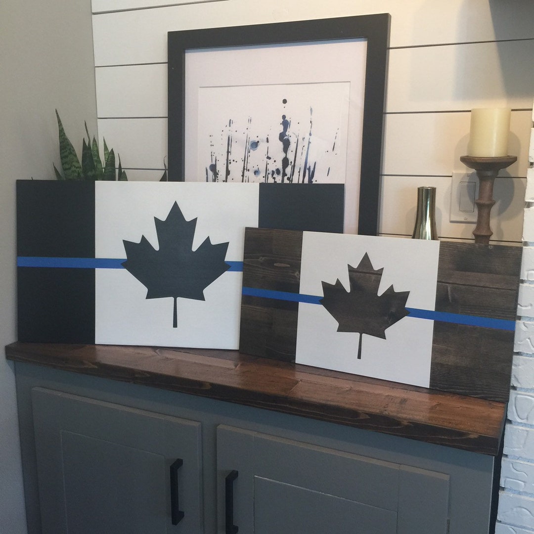 Thin Blue Line Canadian Flag RCMP Police - Etsy