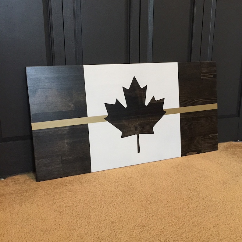 Thin GOLD Line Canadian Flag Dispatcher - Etsy