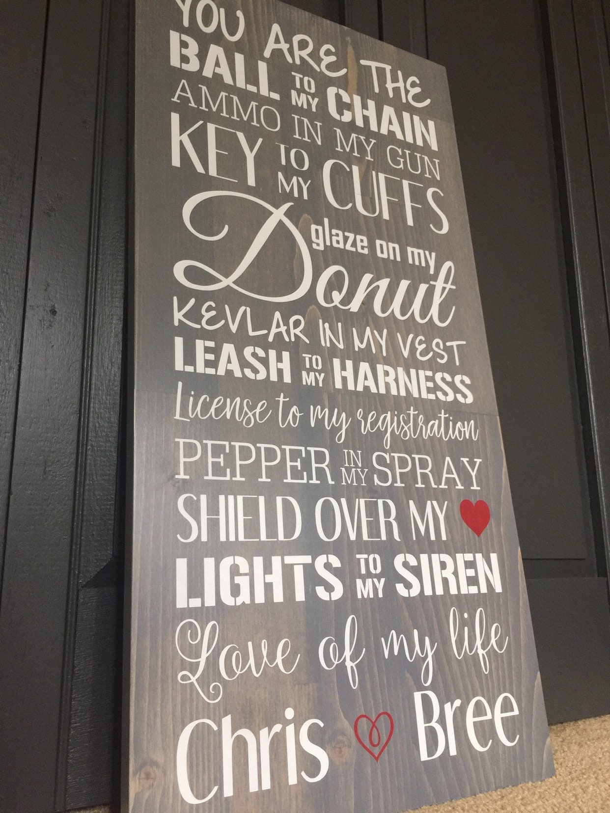 Police RCMP Love Wood Sign - Etsy Canada