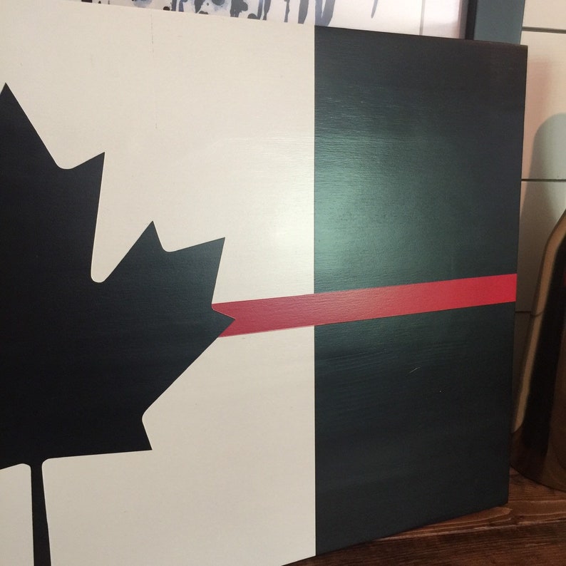 Firefighters Thin Red Line Canadian Flag | Etsy