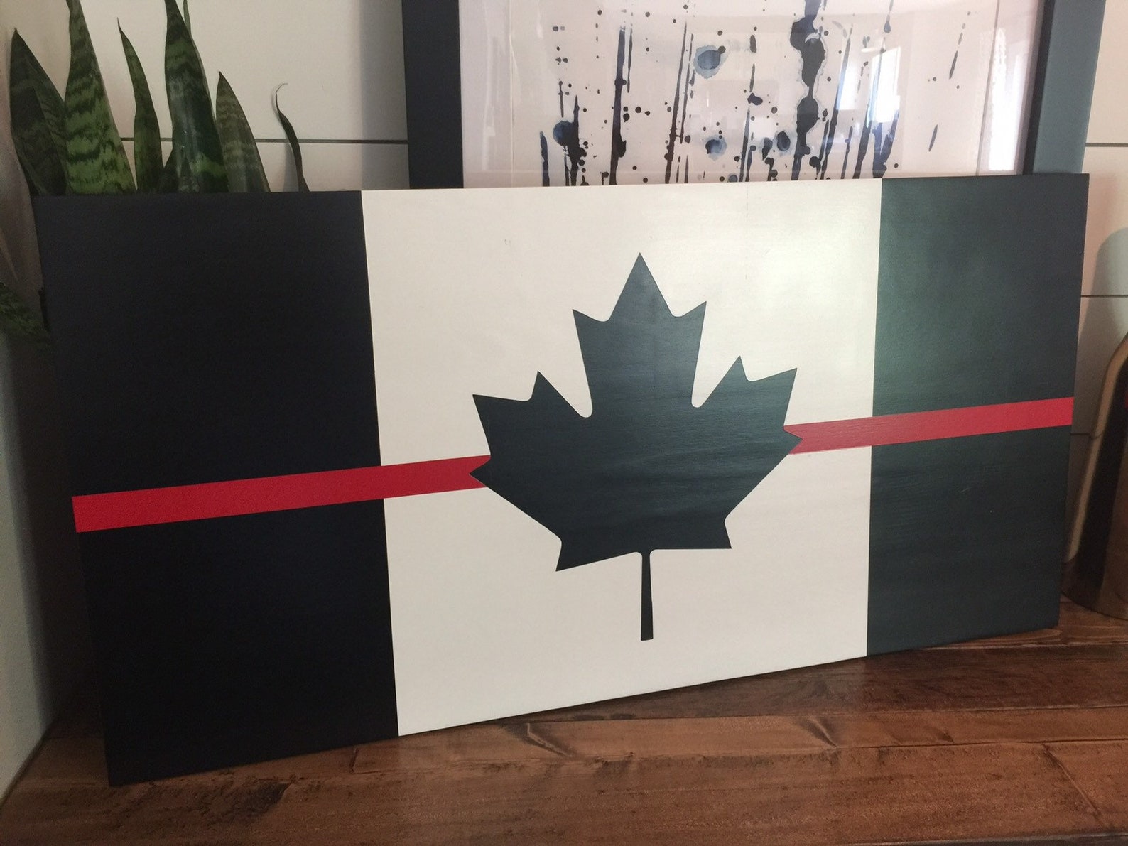 Firefighters Thin Red Line Canadian Flag - Etsy