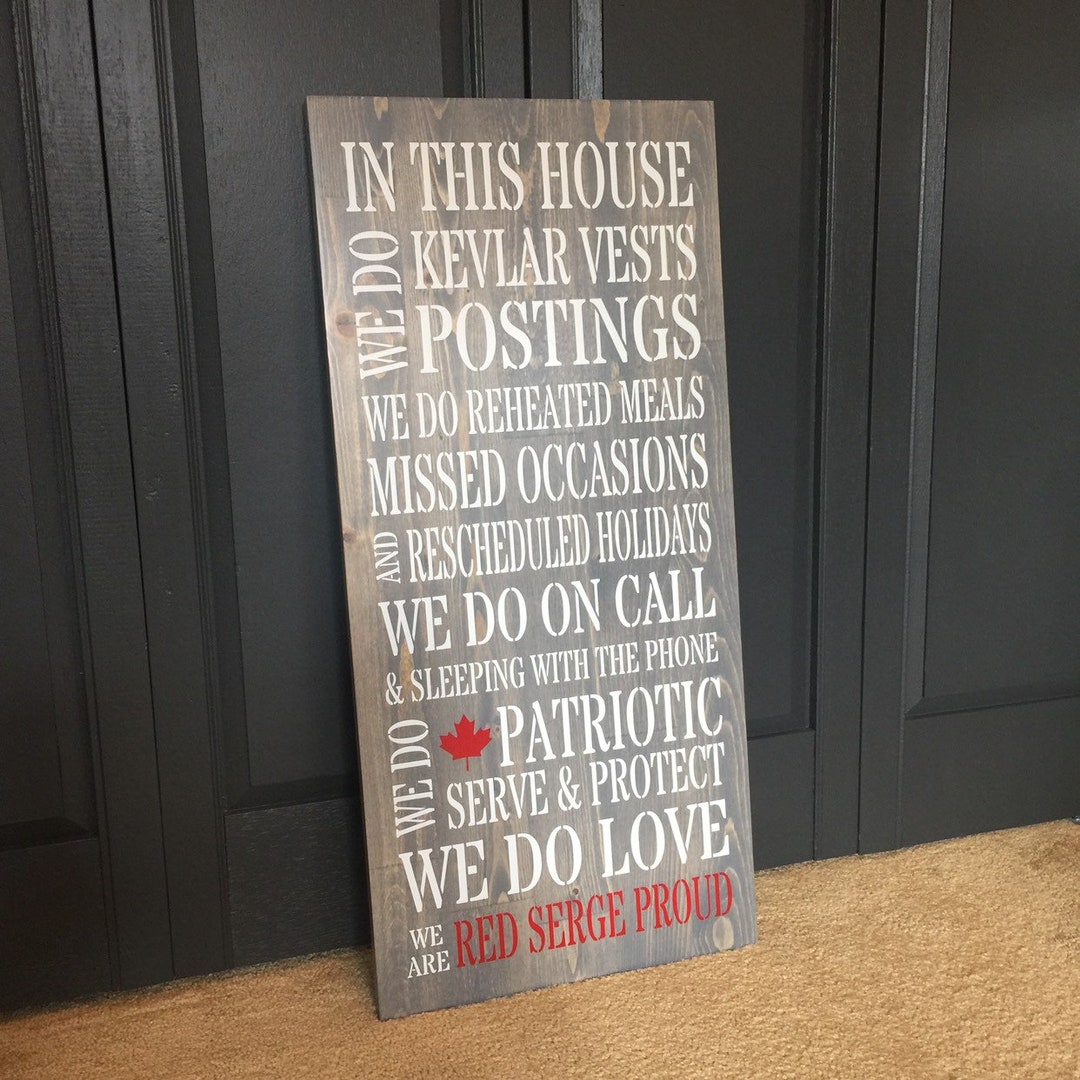 In This House RCMP Police Wood Sign - Etsy