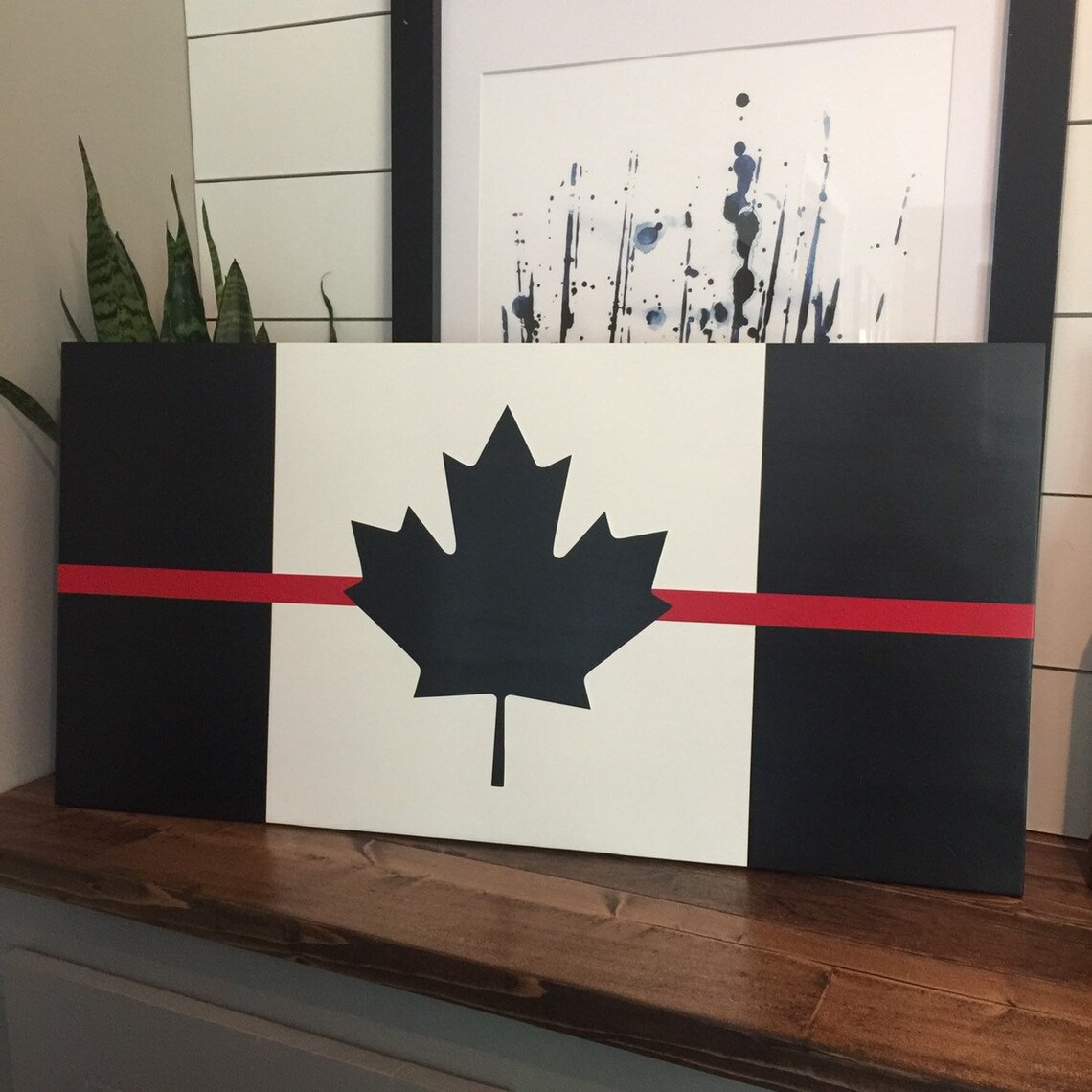 Firefighters Thin Red Line Canadian Flag - Etsy