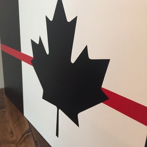 Firefighters Thin Red Line Canadian Flag | Etsy