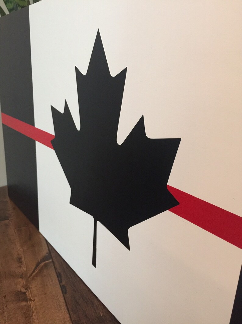 Firefighters Thin Red Line Canadian Flag - Etsy