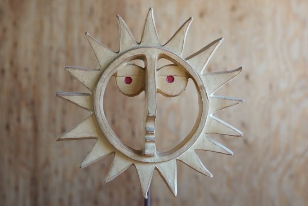 Bennington Pottery Modernist Sun Sculpture on Stand by David Gil - Etsy