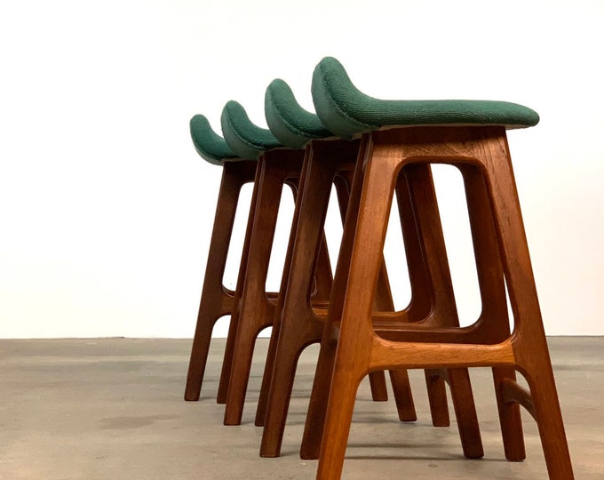 Erik Buck Set (4) Teak Counter Stools by O.D. Mobler - Etsy