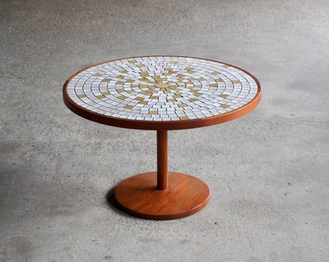 Mosiac Ceramic Tile Round Coffee Table by Martz - Etsy