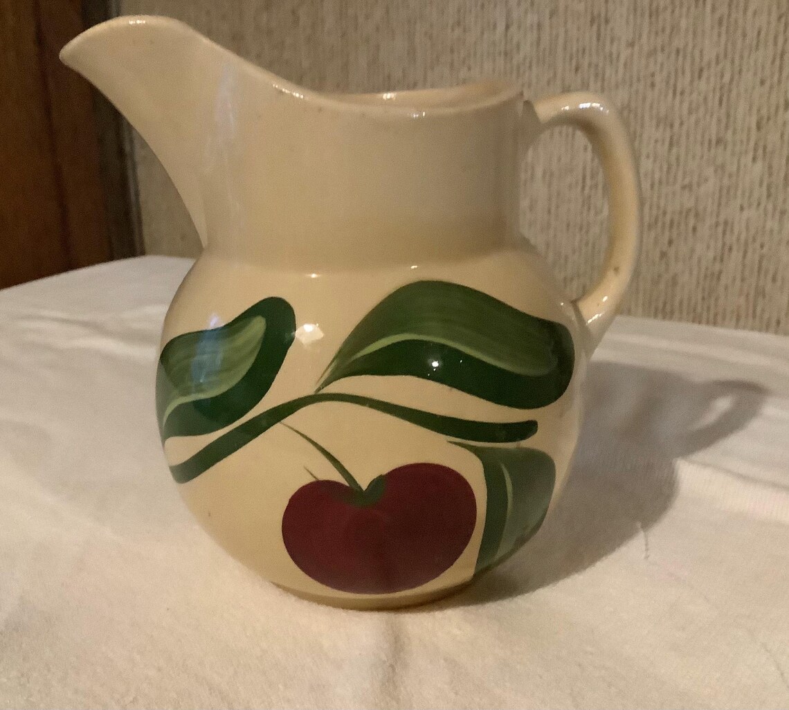 Watt Pottery Pitcher #16 Apple and Leaves…jug Pitcher Vase ‘55-58 - Etsy