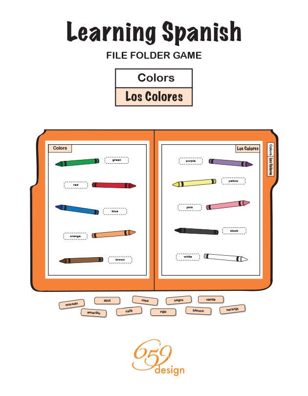 Learning Spanish File Folder Game - Colors - Etsy