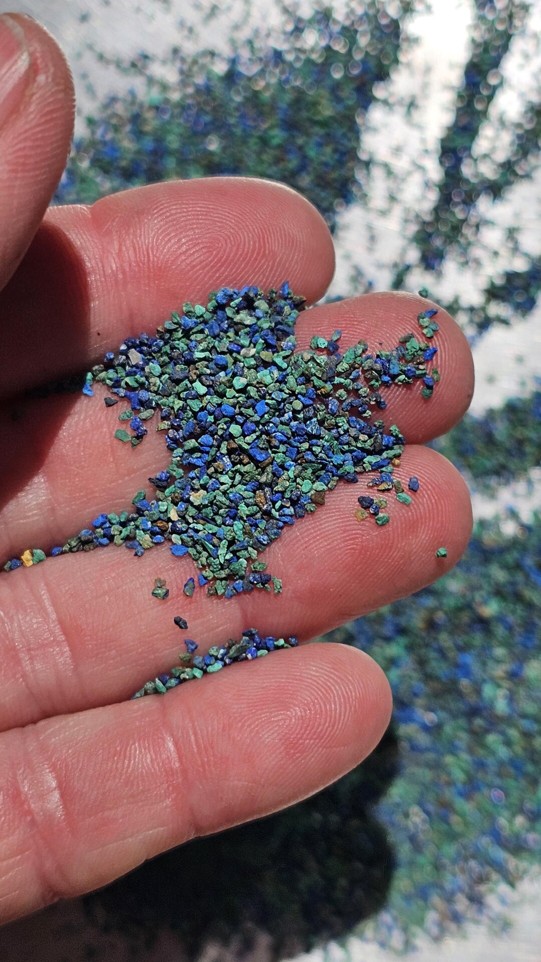 Crushed Mineral Blend of Azurite and Malachite From the Ray Mine Great ...