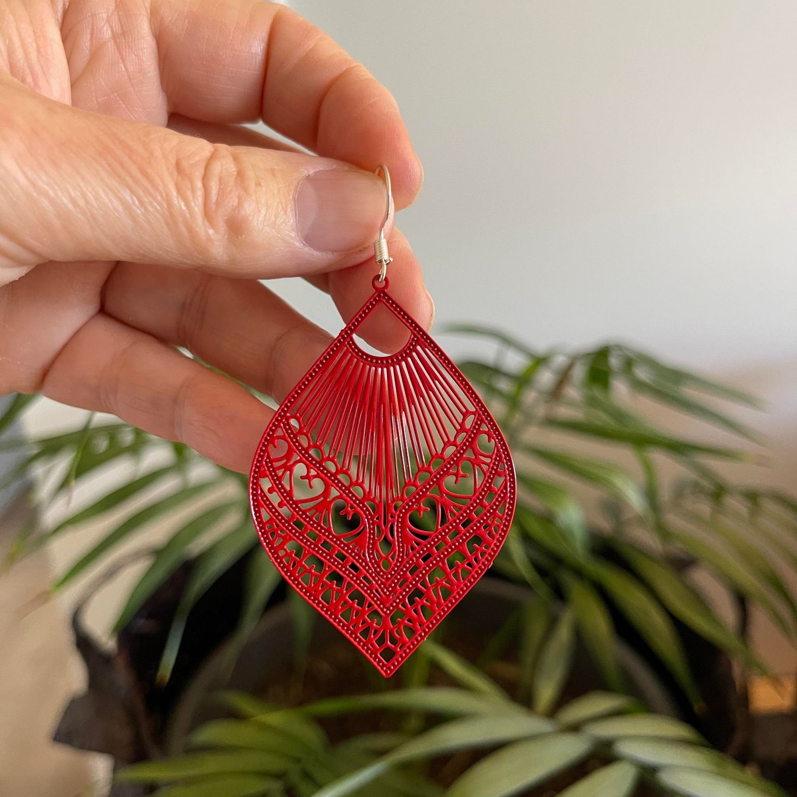 Red Statement Earrings • Light Dangle Earrings That Add the Finishing ...