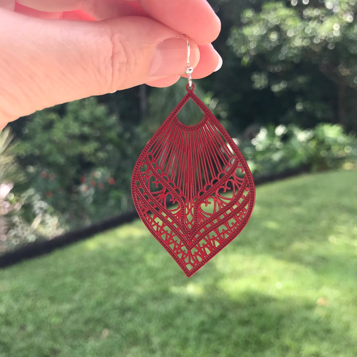 Red Statement Earrings Light Dangle Earrings Drop Earrings - Etsy Australia