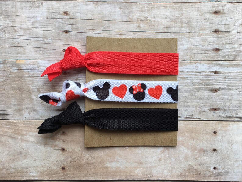 Disney Hair Ties Minnie Mouse Party Favors Disney Elastic - Etsy