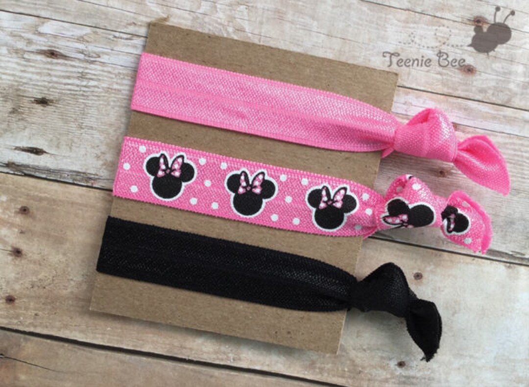 Disney Hair Ties Minnie Mouse Party Favors Pink Hair Tie - Etsy