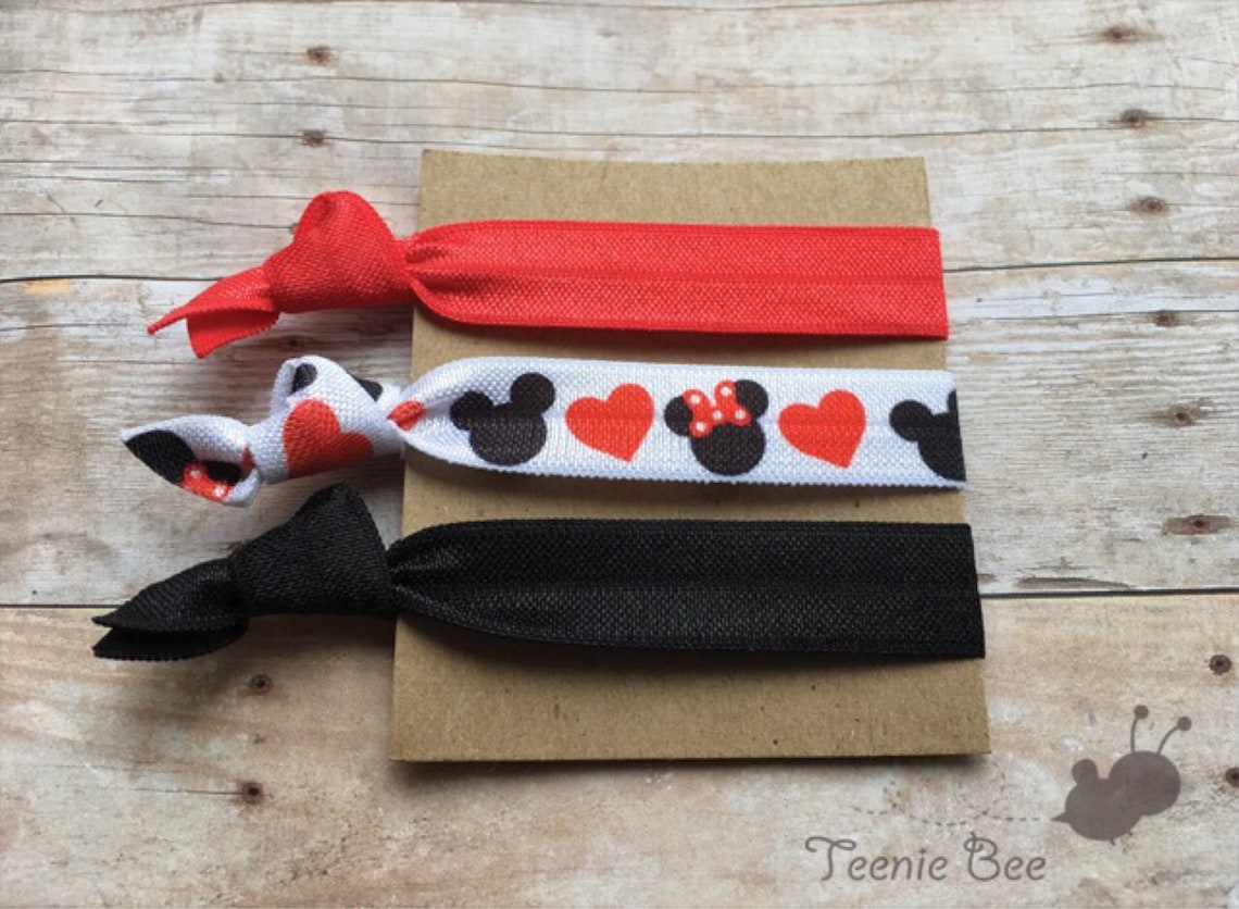 Disney Hair Ties Minnie Mouse Party Favors Disney Elastic - Etsy