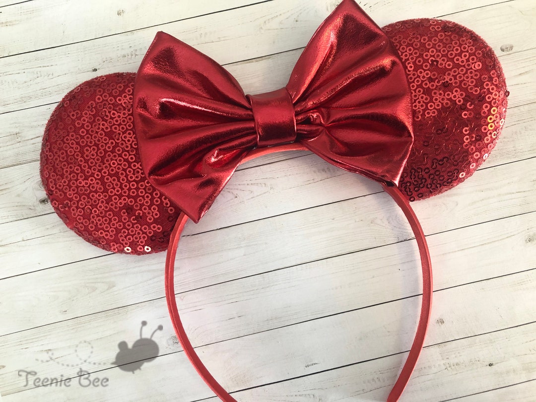 Red Disney Ears Red Sequin Ears Disney Ears Adult Ears - Etsy