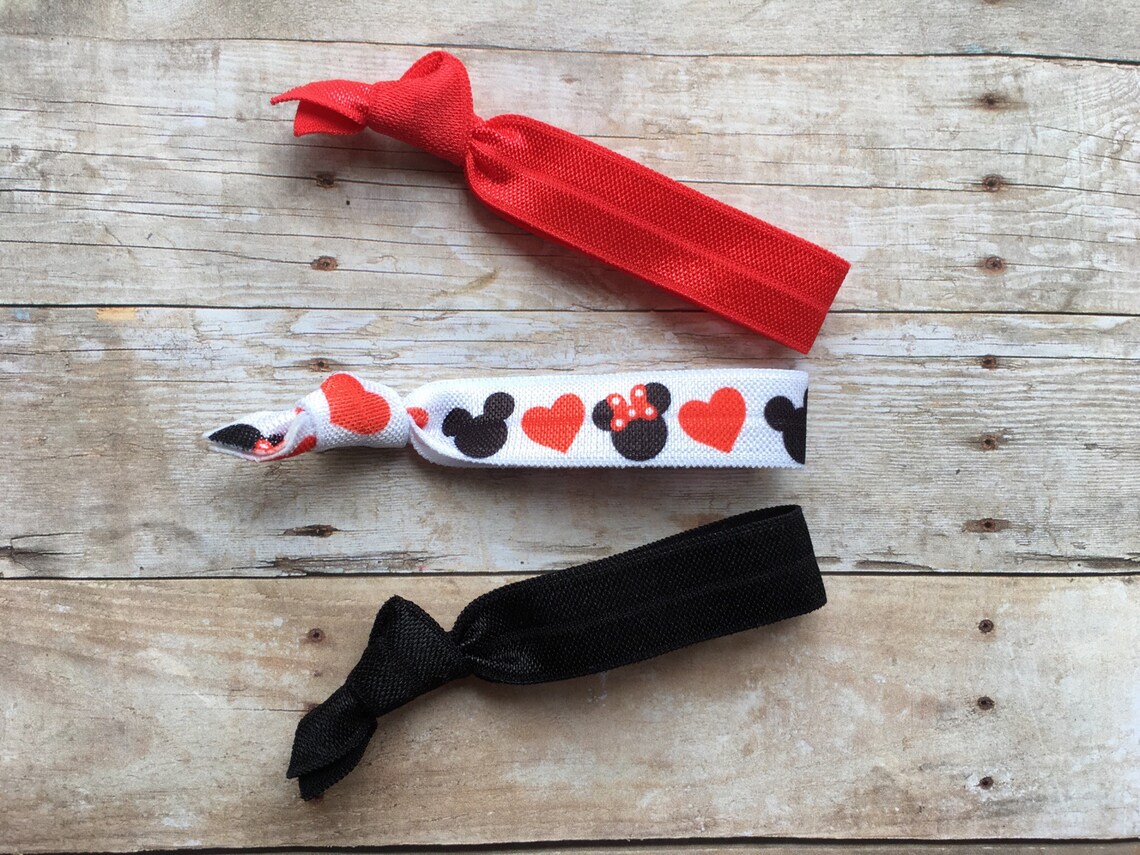 Disney Hair Ties Minnie Mouse Party Favors Disney Elastic - Etsy