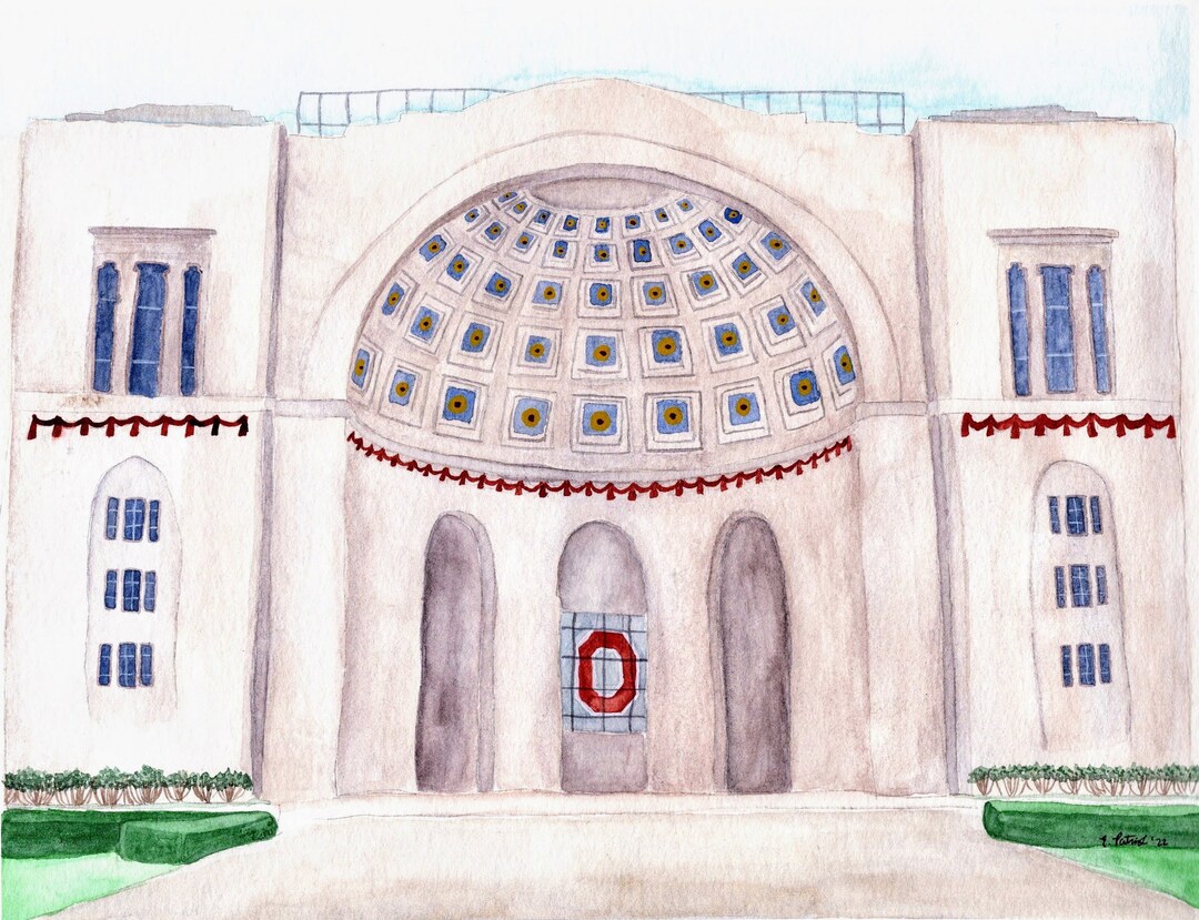 Ohio State Football Stadium Watercolor Painting - Etsy