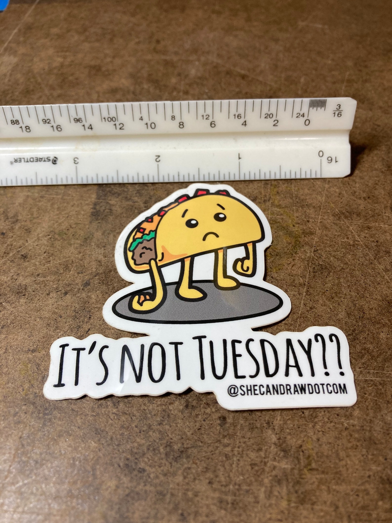 It’s Not Tuesday?? Sad Taco Cartoon Sticker - Etsy