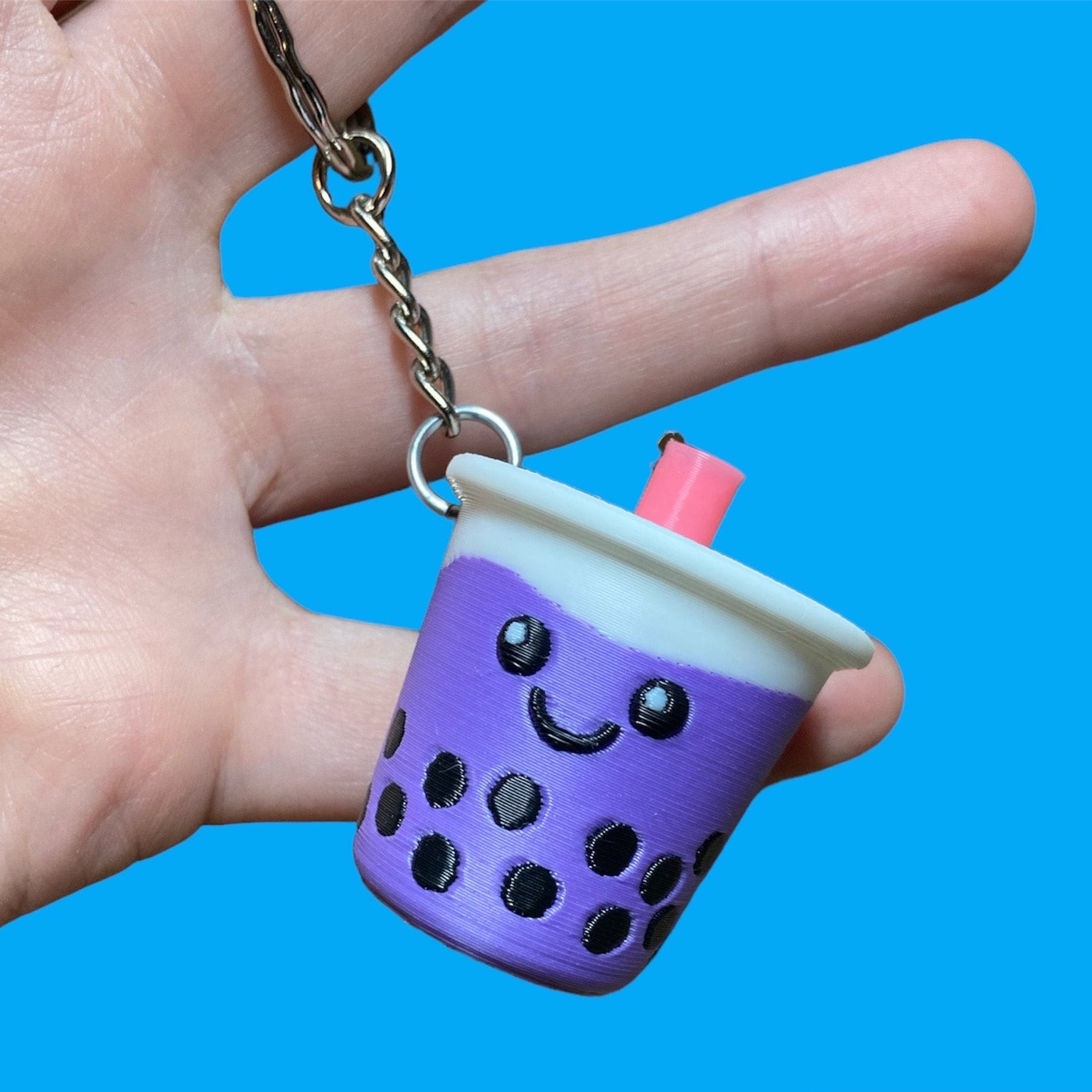 Cute Kawaii Boba Tea Keychain Bubble Tea Accessory 3D Printed Milk Tea ...