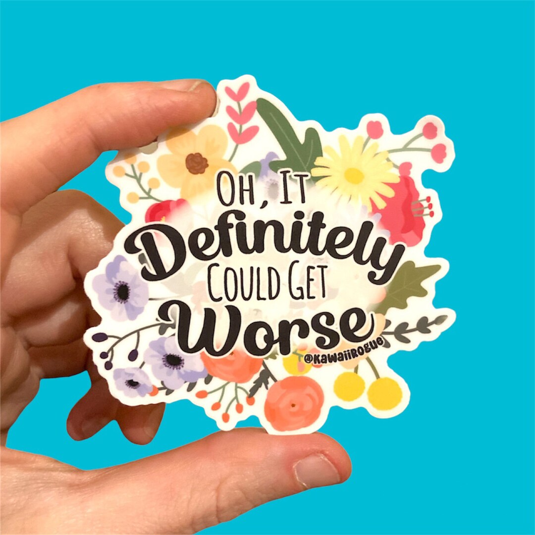 Existential Dread Floral Sticker, Dark Humor Decal - Etsy