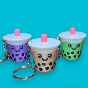 Cute Kawaii Boba Tea Keychain - Bubble Tea Accessory - 3D Printed Milk ...