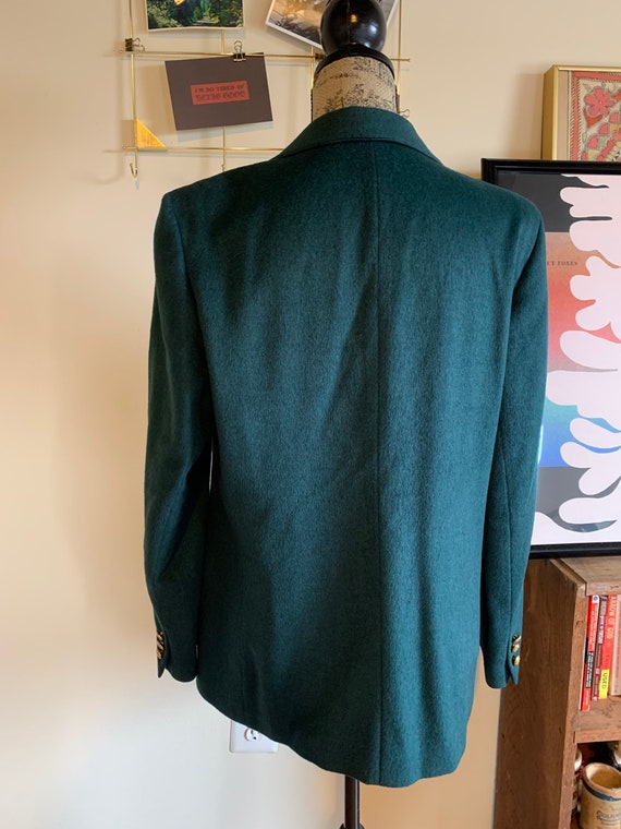 Forest Green Cashmere Blazer // Long-line jacket with… - Gem
