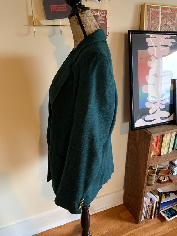 Forest Green Cashmere Blazer // Long-line jacket with… - Gem
