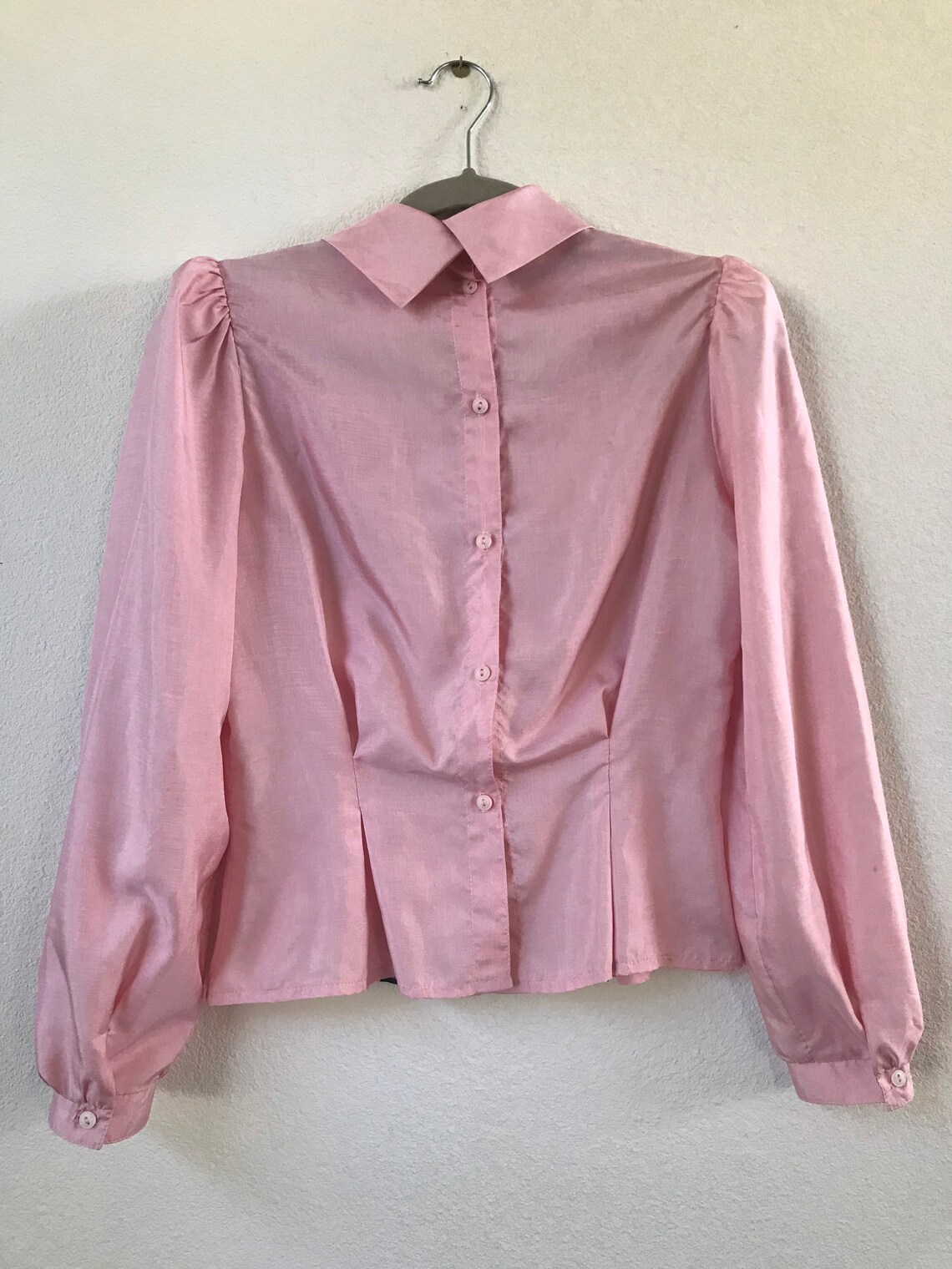 90s Pink Retro Waitress Convertible Blouse - Etsy