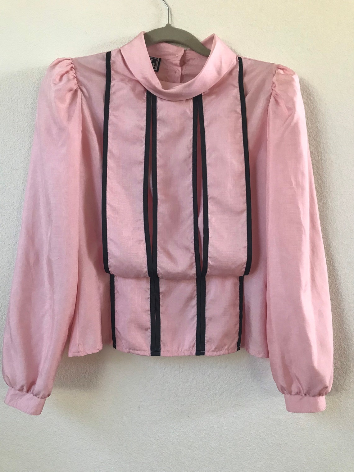90s Pink Retro Waitress Convertible Blouse - Etsy